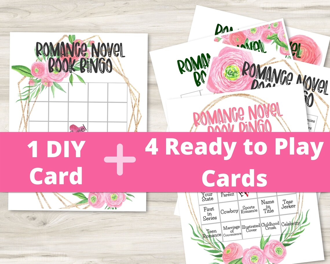 Romance Novel Book Bingo Fun Reading Challenge Game for - Etsy