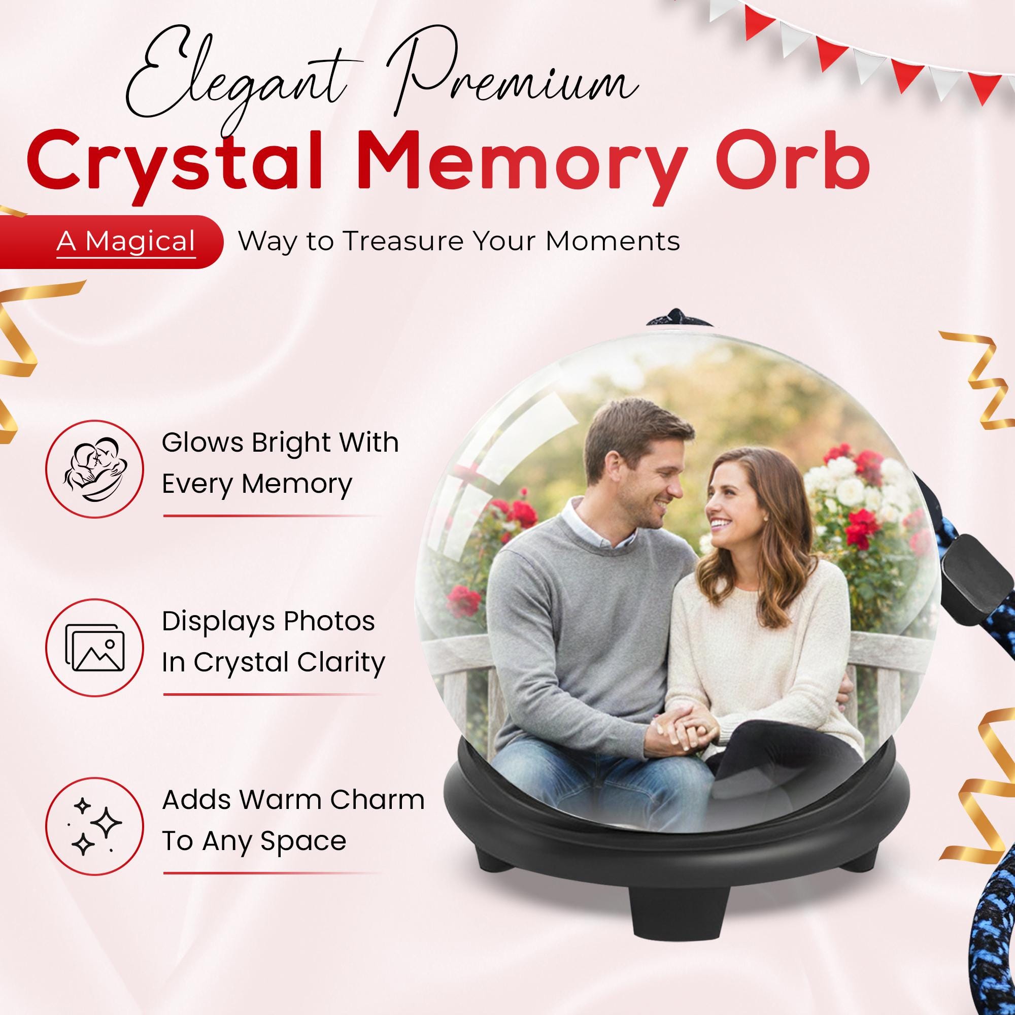 Digital Memory Orb Ball - 2.7" Crystal Memory Sphere Lamp With Video ...