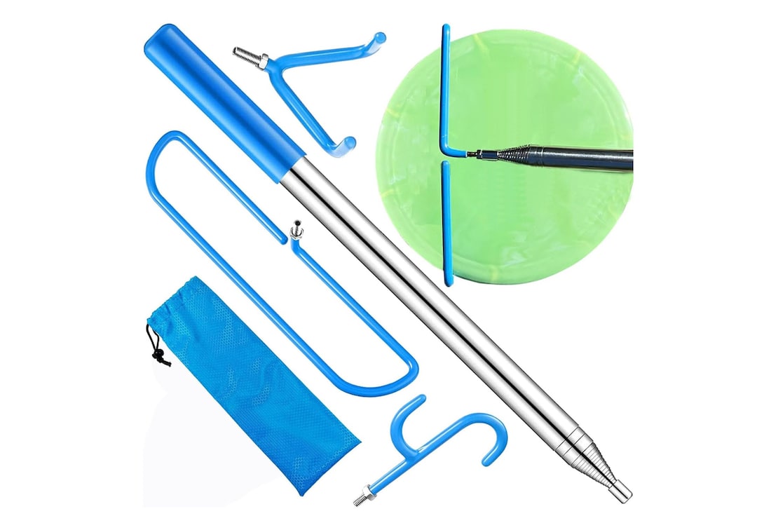 Disc Golf Retriever 16 FT Telescopic Pole, Frisbee Stick Disc Grabber ...