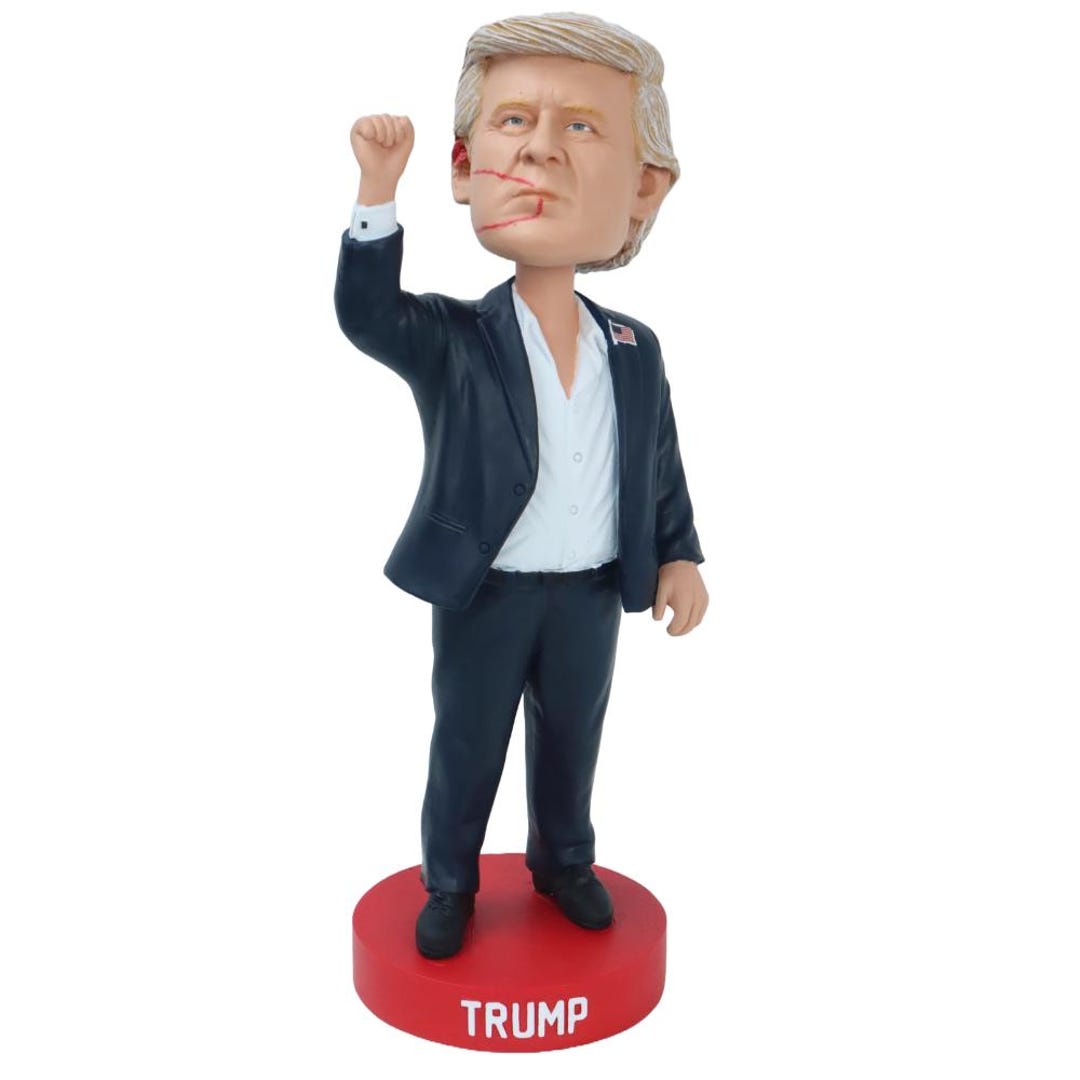 Trump Bobblehead - 8 Inch Trump Keep Fighting Fist Pump Bobblehead ...