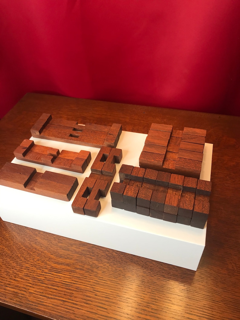 33-piece Mahogany Luban Lock Puzzle - Etsy