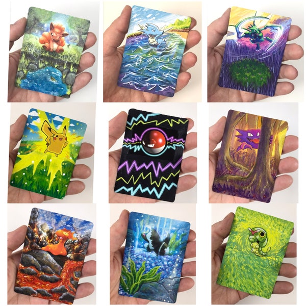 Painted Pokemoncards - Etsy