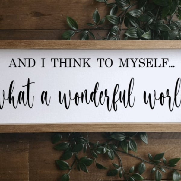 What a Wonderful World Sign - Etsy