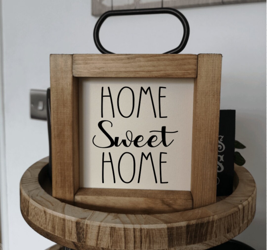 Home Sweet Home Mini 15cm Square Sign, Kitchen Sign, Rustic, Farmhouse ...