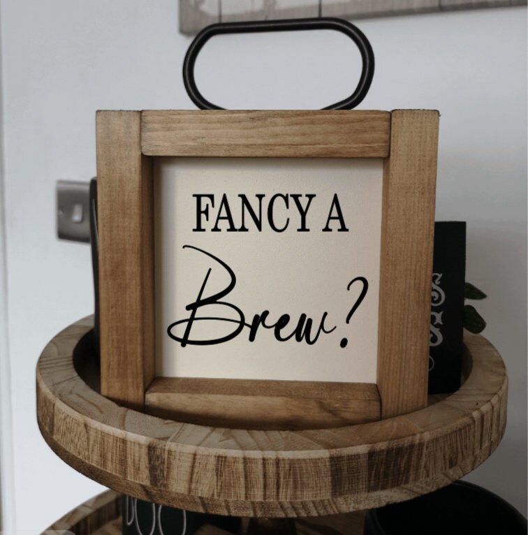 Fancy A Brew Sign Mini 15cm Square Sign Kitchen Sign | Etsy