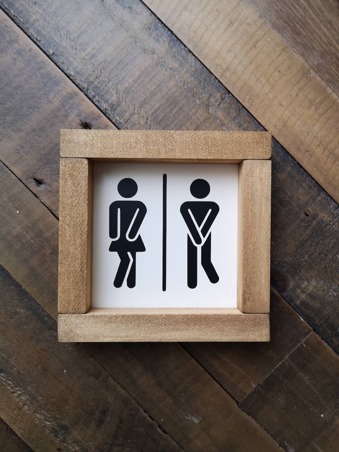 Bathroom Sign, Mini 15cm Square Sign, Bathroom Accessories, Rustic ...
