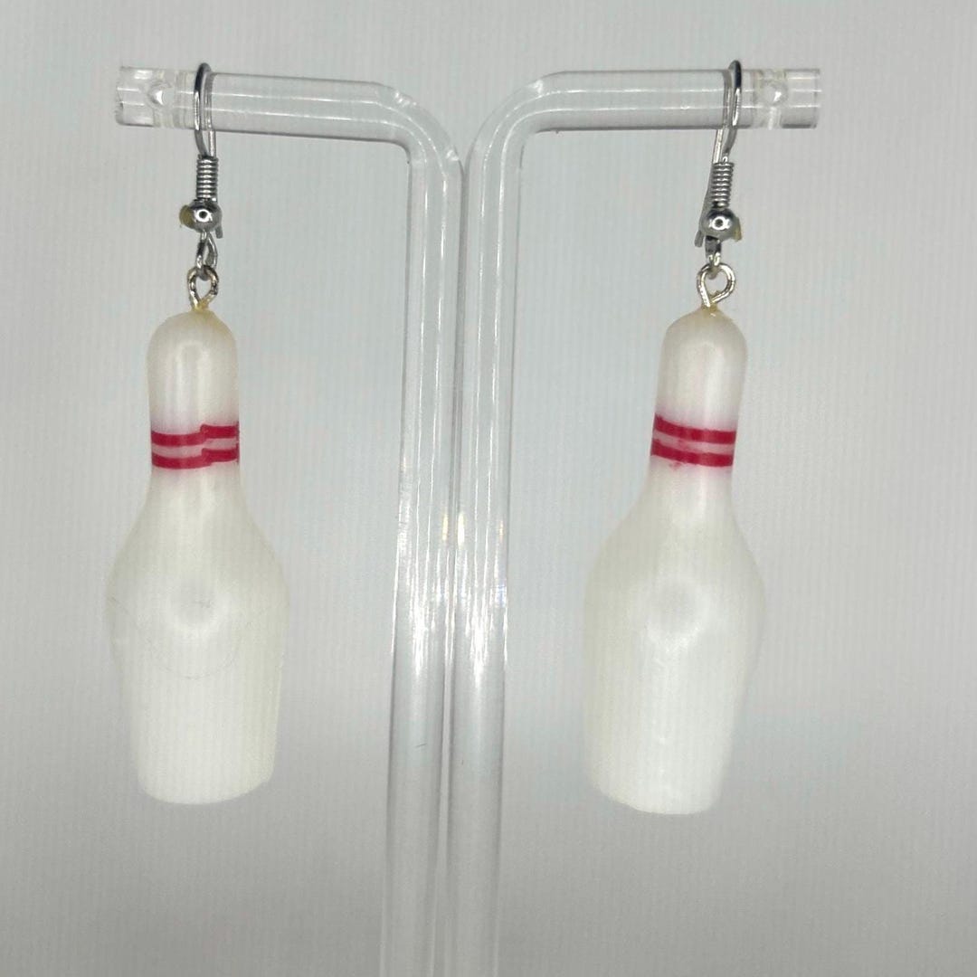 Cute Silly Bowling Pin Themed Bowling Alley Earrings - Etsy