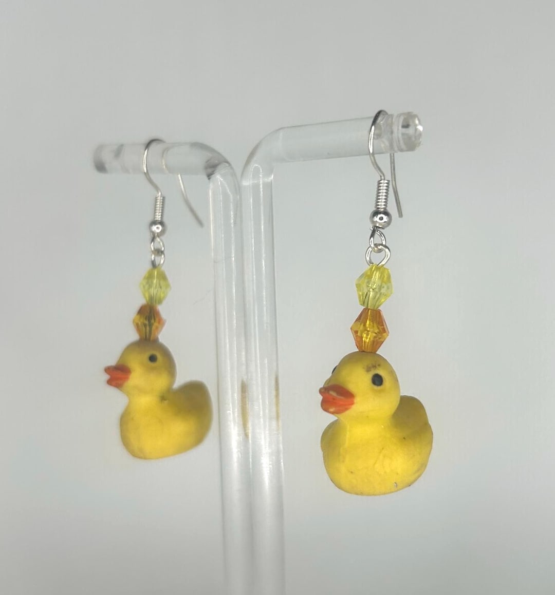 Cute Small Rubber Duck Duckie Earrings - Etsy