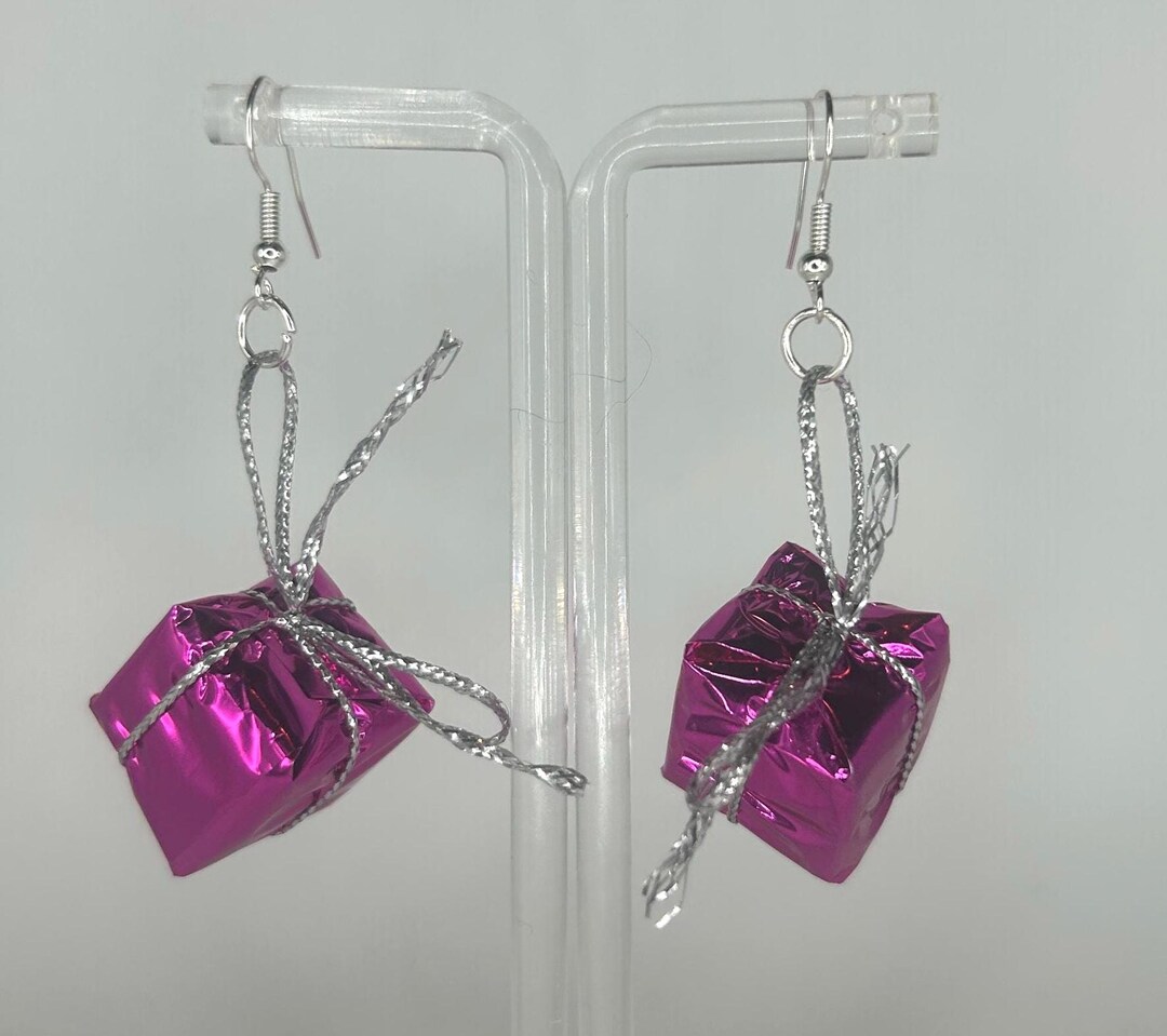 Cute Small Christmad Gift Present Earrings | Various Colors - Etsy