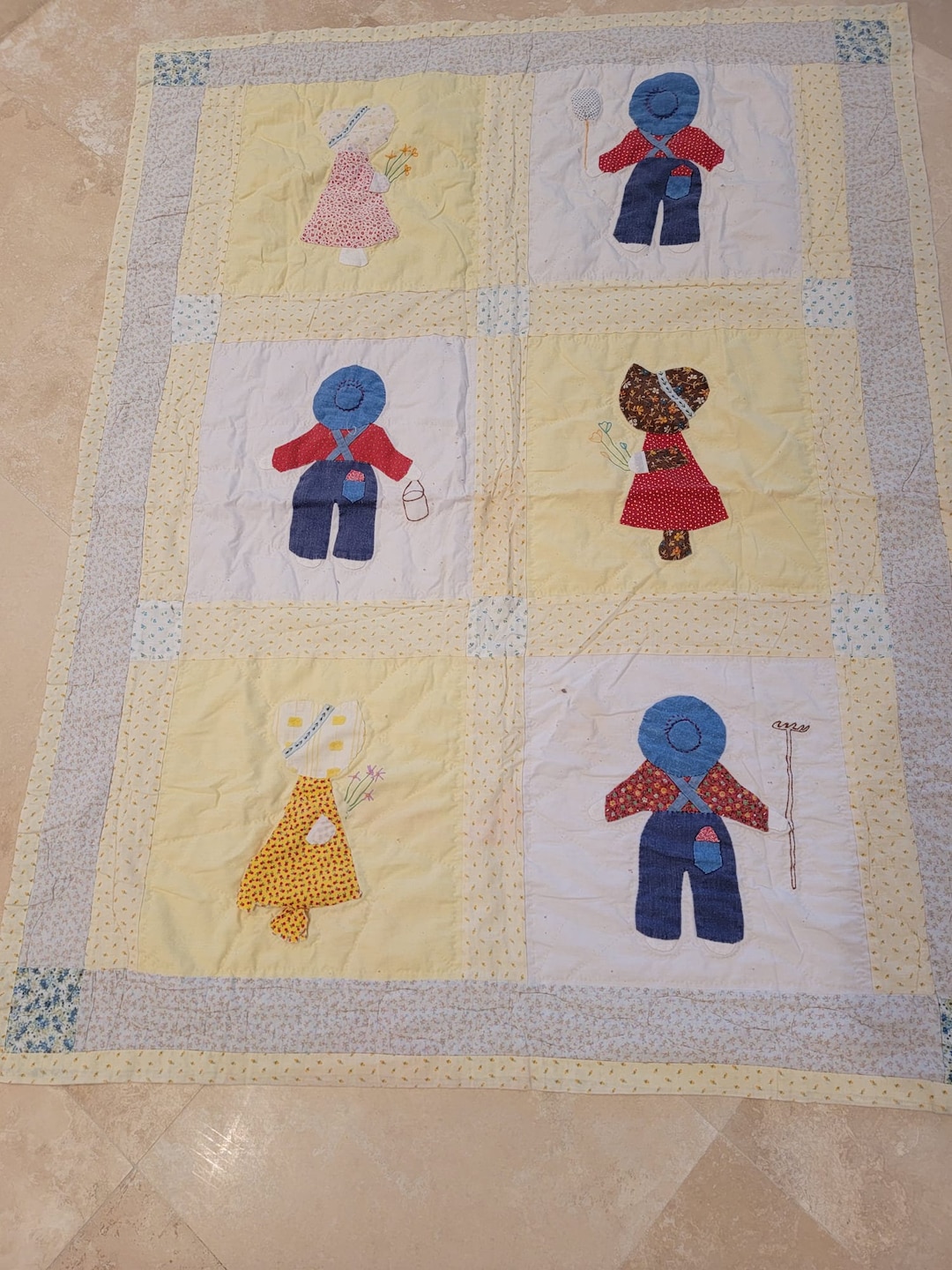Antique Sunbonnet Sam and Sue Baby Quilt, Early 1900s, Kentucky - Etsy