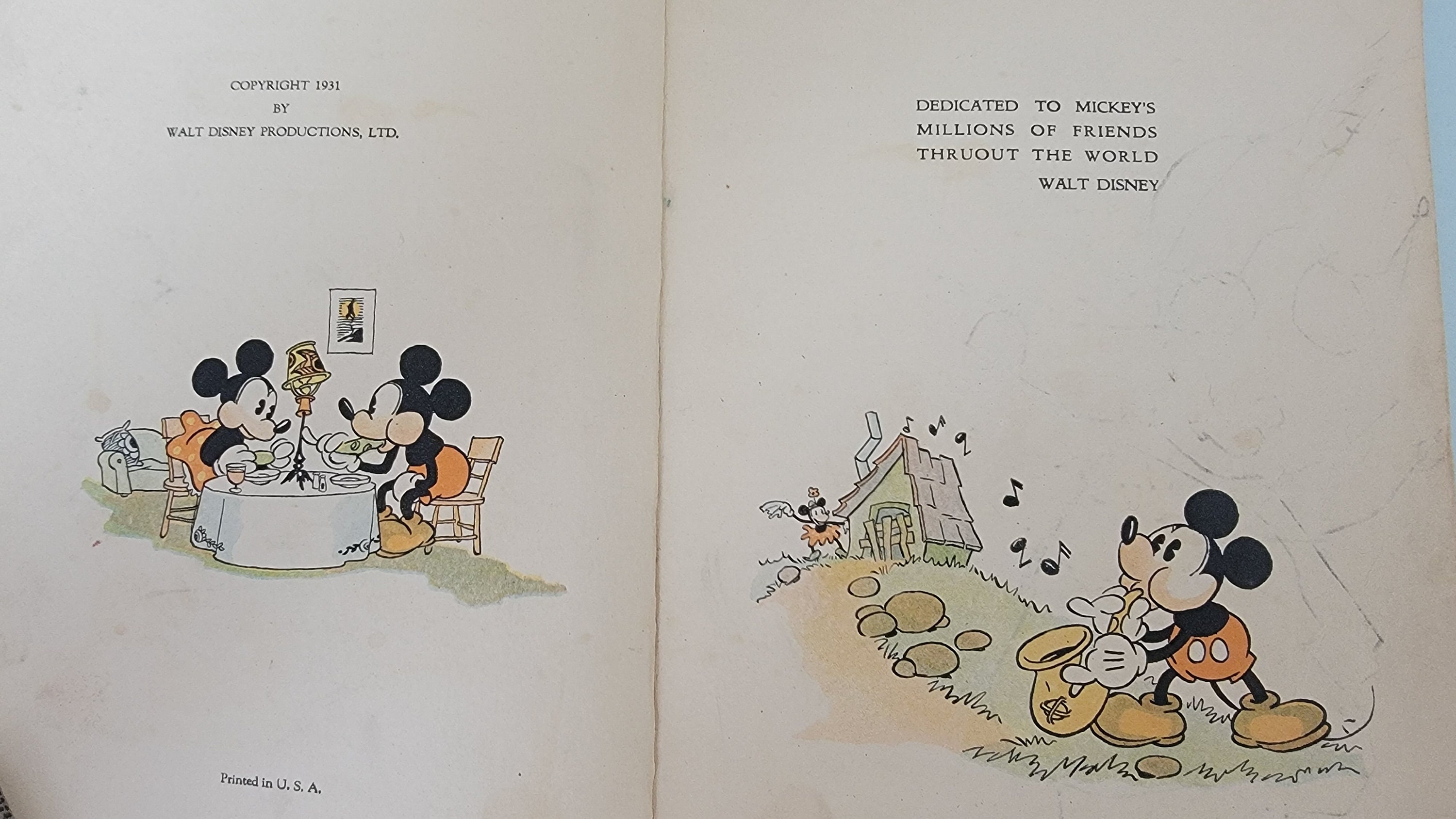 The Adventures of Mickey Mouse, Book 1., Copyright 1931, Published in ...