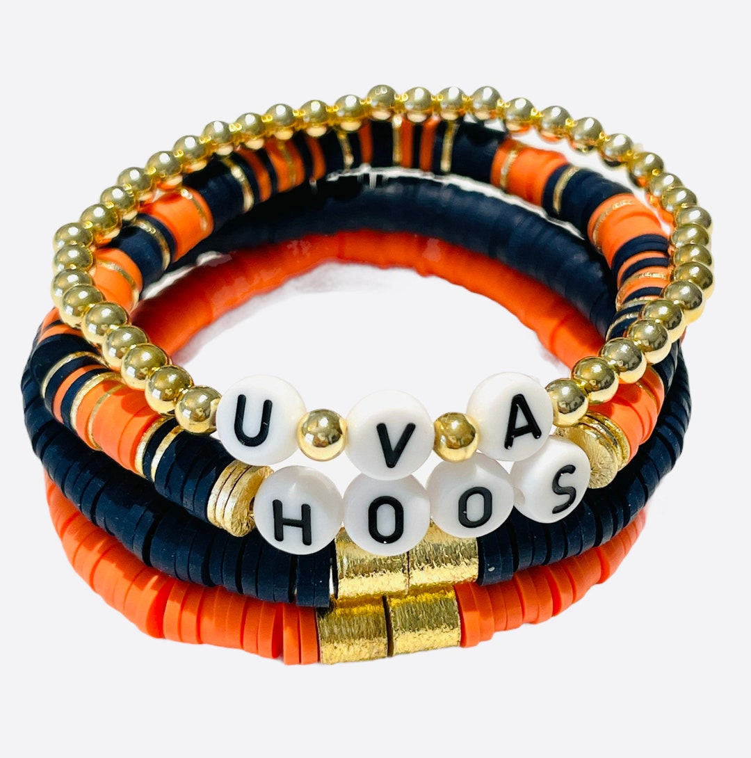 4 UVA Hoos Bracelets // 4 College Bracelets// Heishi College Bracelets ...
