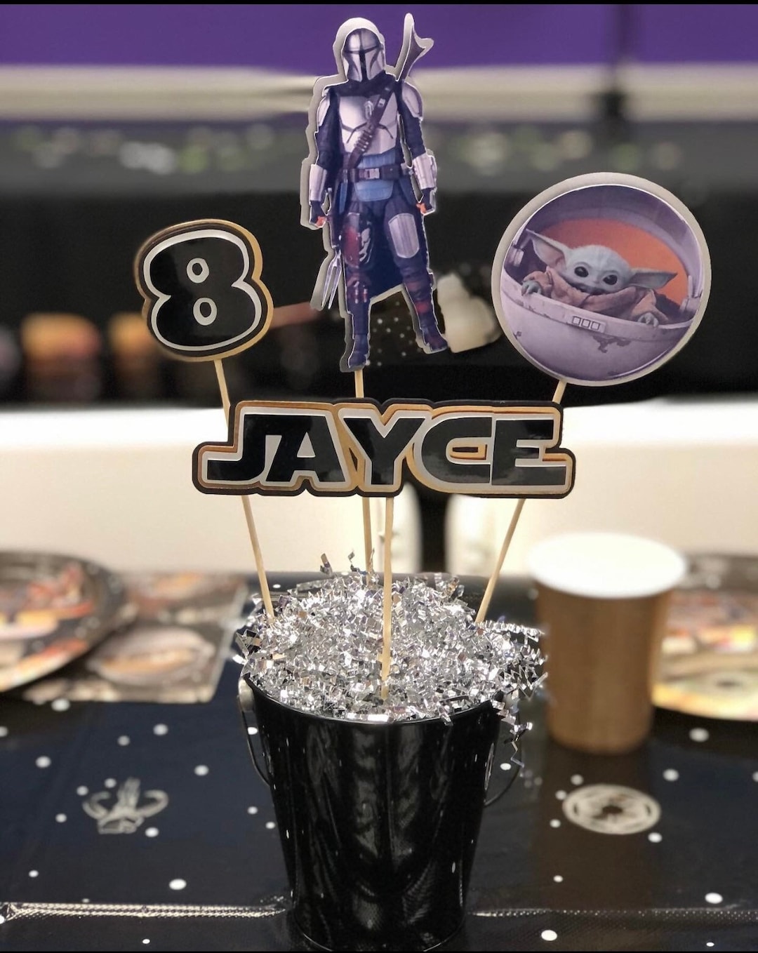Mandalorian Center Piece, Mandalorian Party Decorations, Mandalorian ...