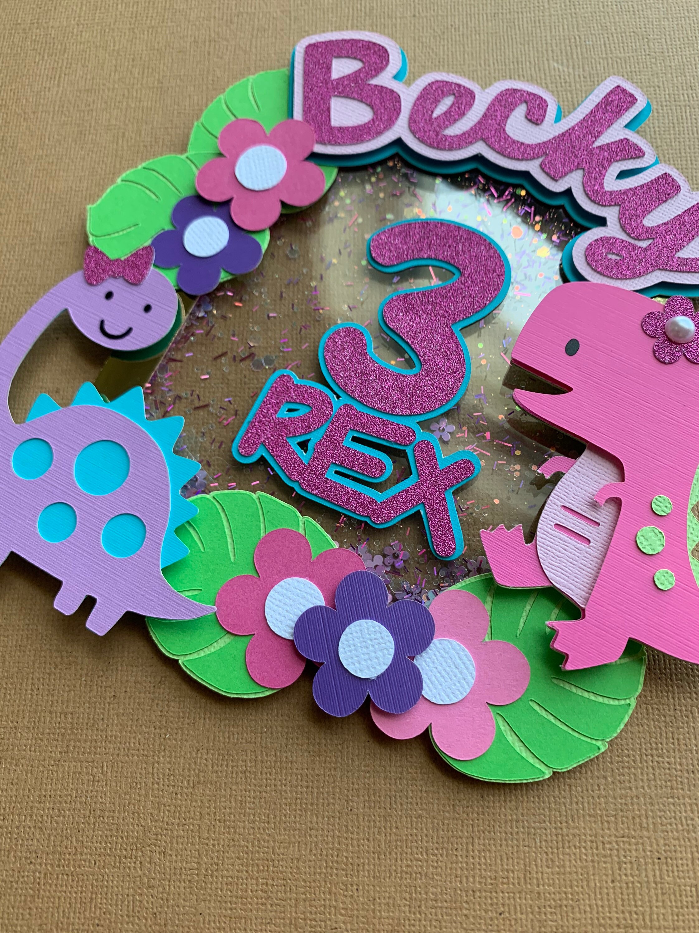 Girl Dinosaur Cake Topper Girly Dinosaur Theme Party - Etsy