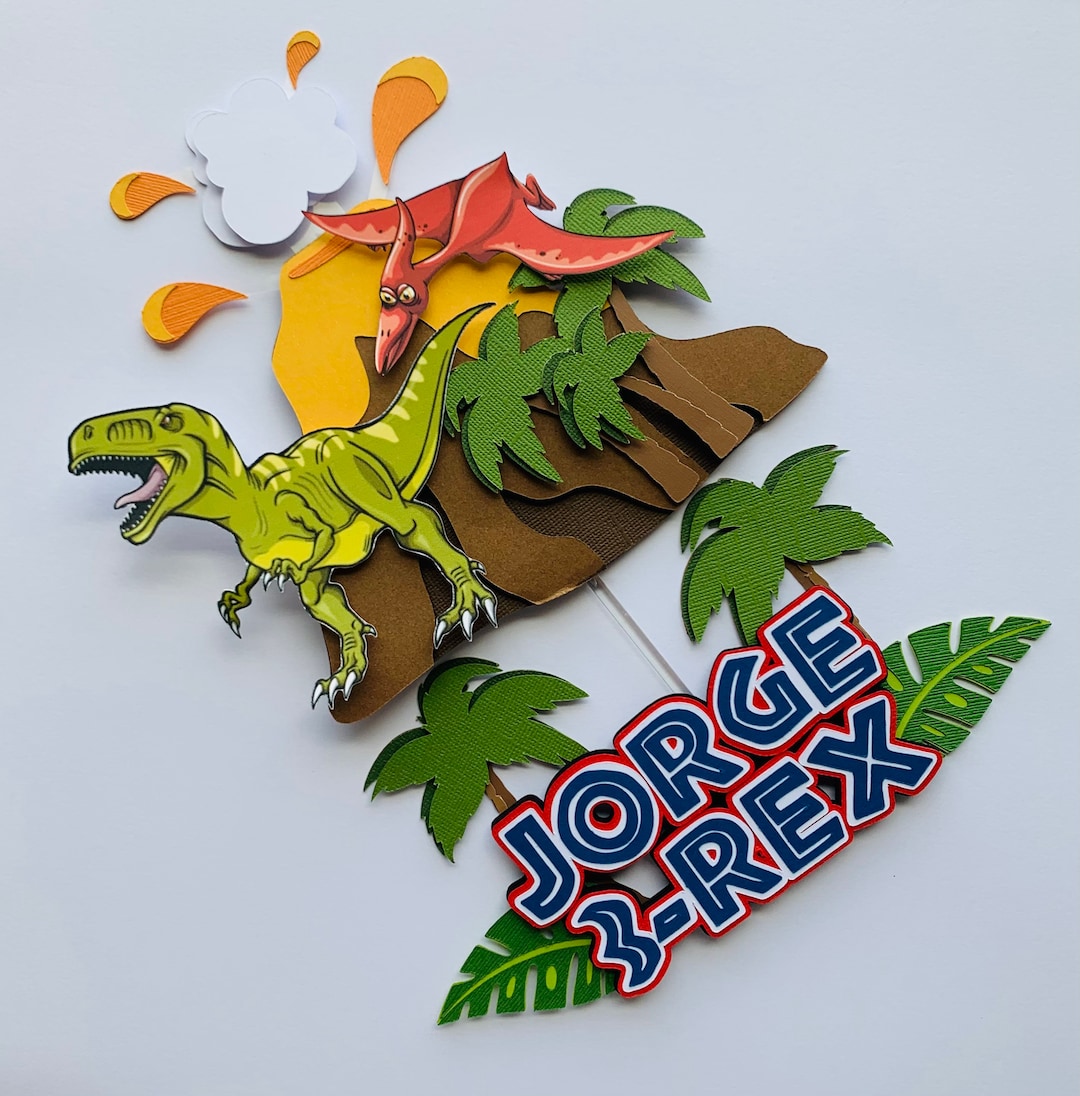 Dinosaur Cake Topper T-rex Cake Topper Dinosaur Theme Party Dino Cake ...