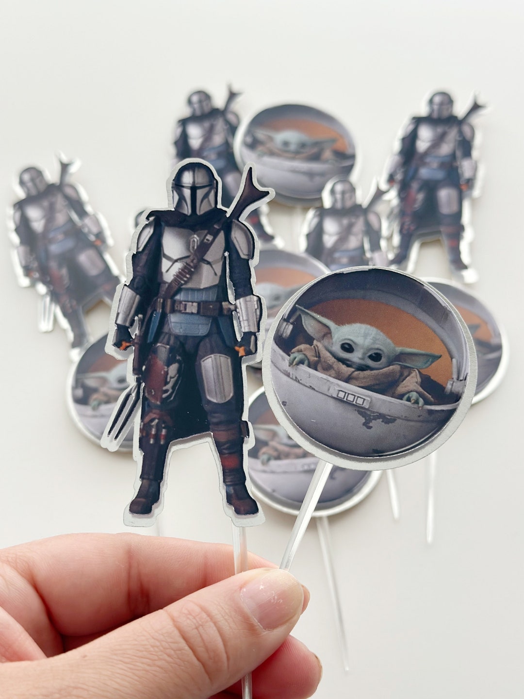 Buy Mandalorian Cupcake Toppers, Baby Yoda Cupcake Toppers, Grogu ...