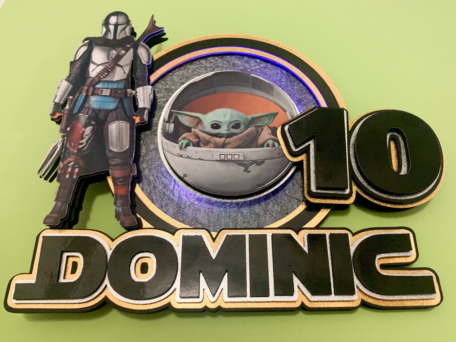 Mandalorian Cake Topper, Mandalorian Party Decorations, Mandalorian ...