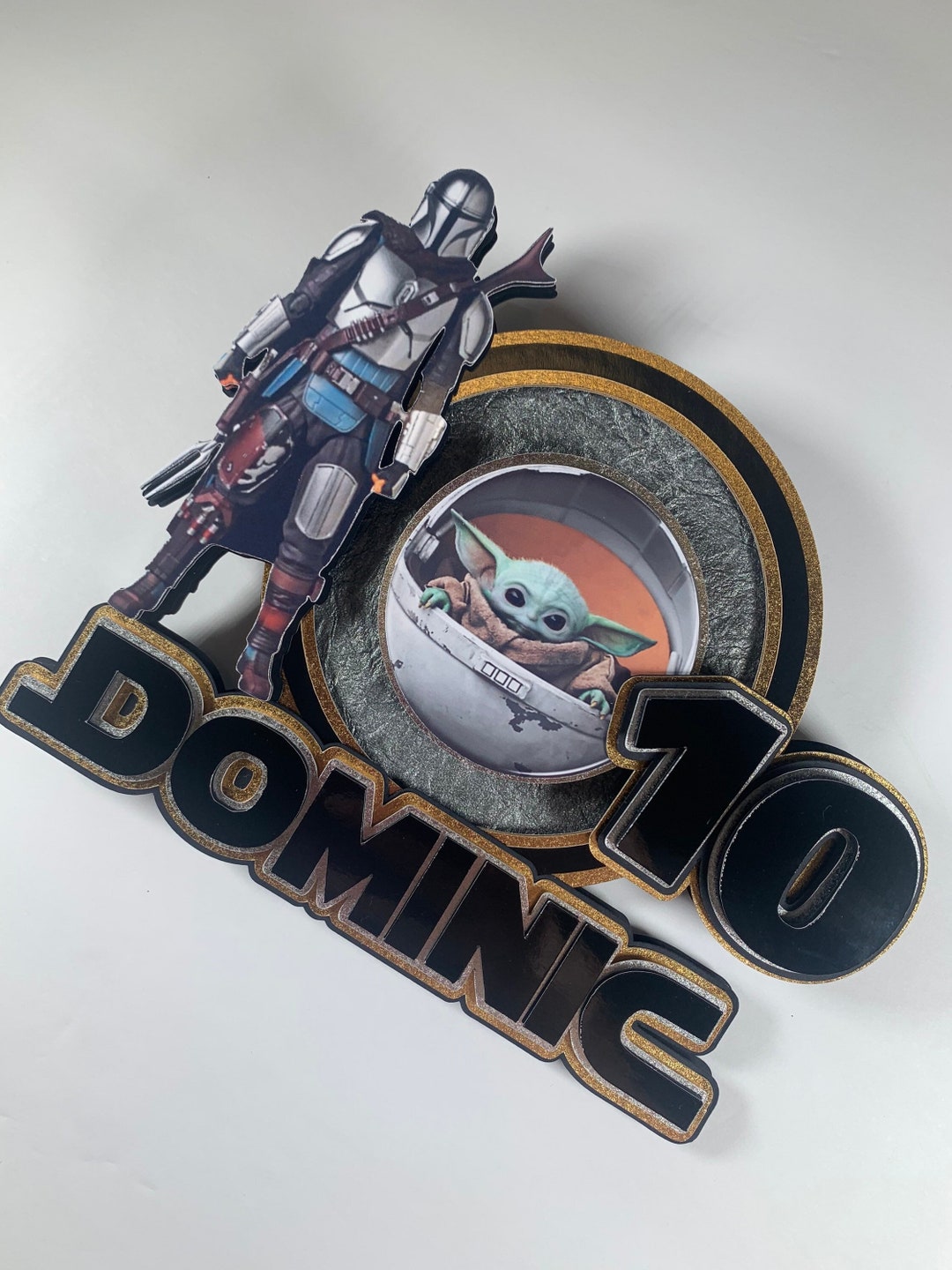 Mandalorian Cake Topper, Mandalorian Party Decorations, Mandalorian ...