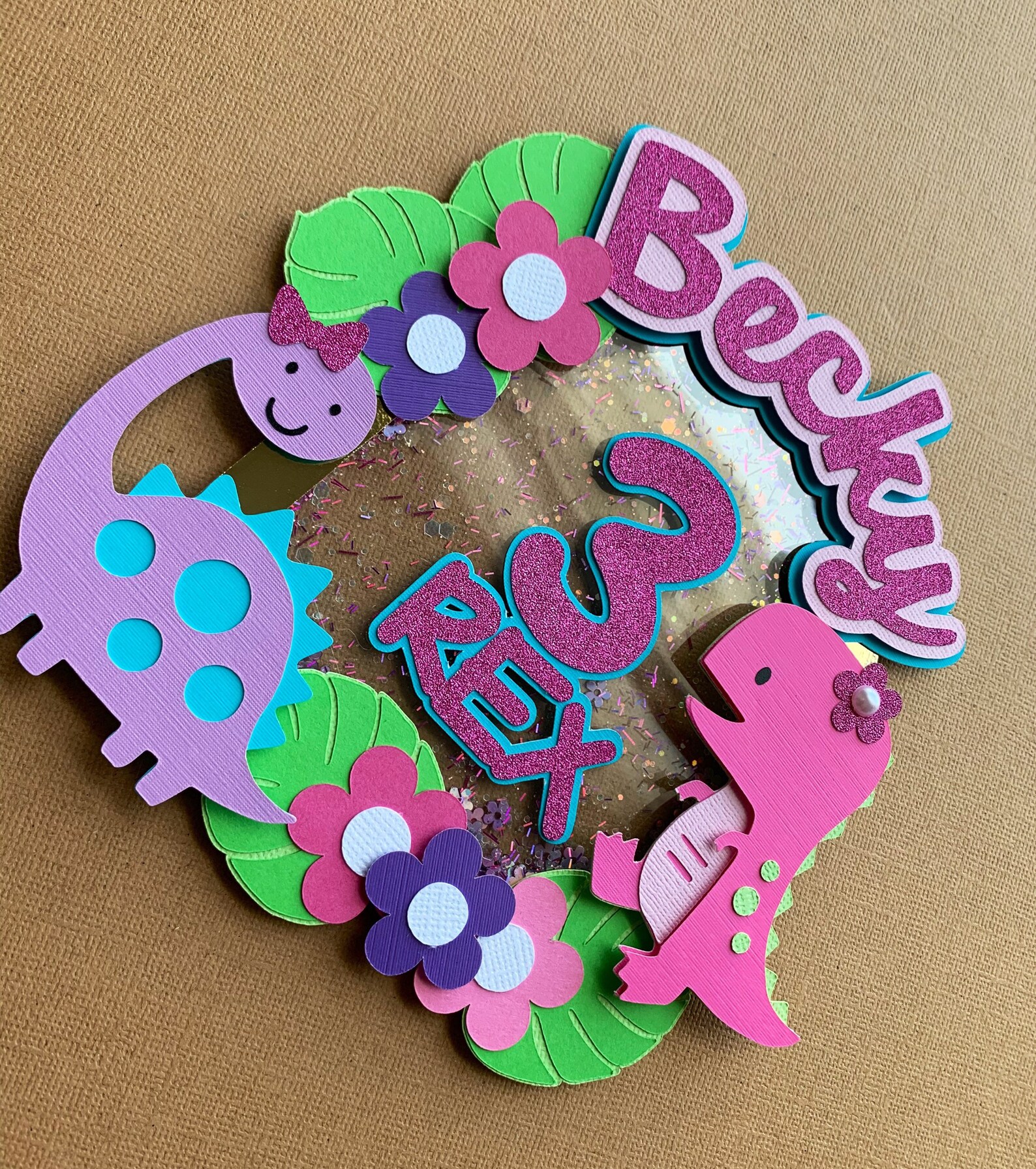 Girl Dinosaur Cake Topper Girly Dinosaur Theme Party - Etsy