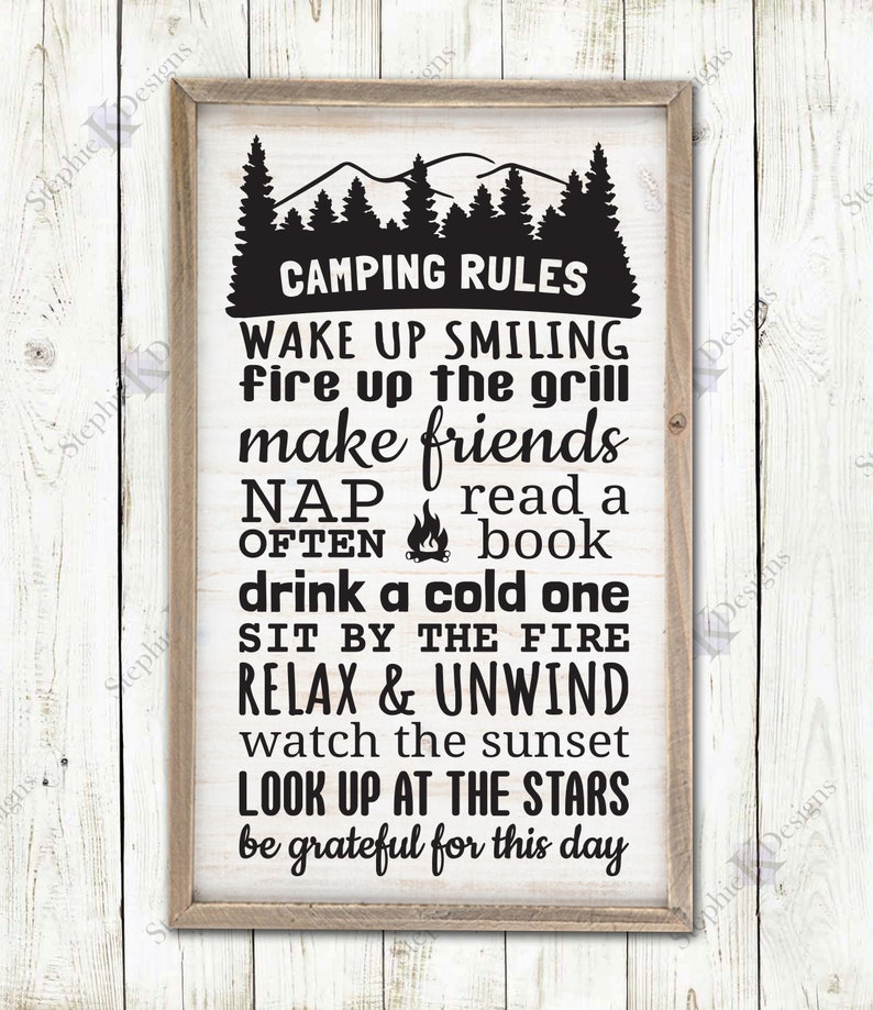 Camping Rules Svg Camp Trailer Rules Svg Camper Sign Svg - Etsy