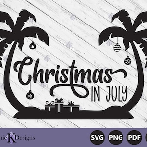 Christmas in July Palm Trees Svg Summer Christmas Svg Funny Summer Svg ...