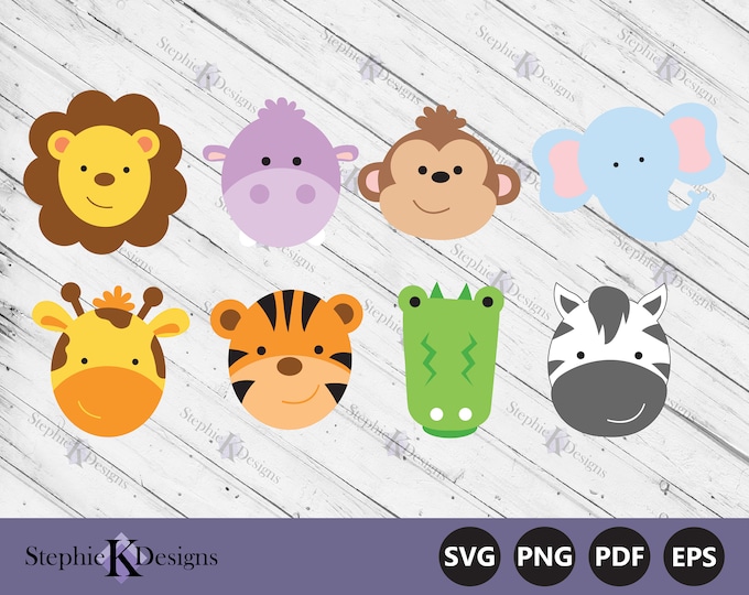 INSTANT Download. Cute Jungle Animal Svg Cut File and Clip Art ...