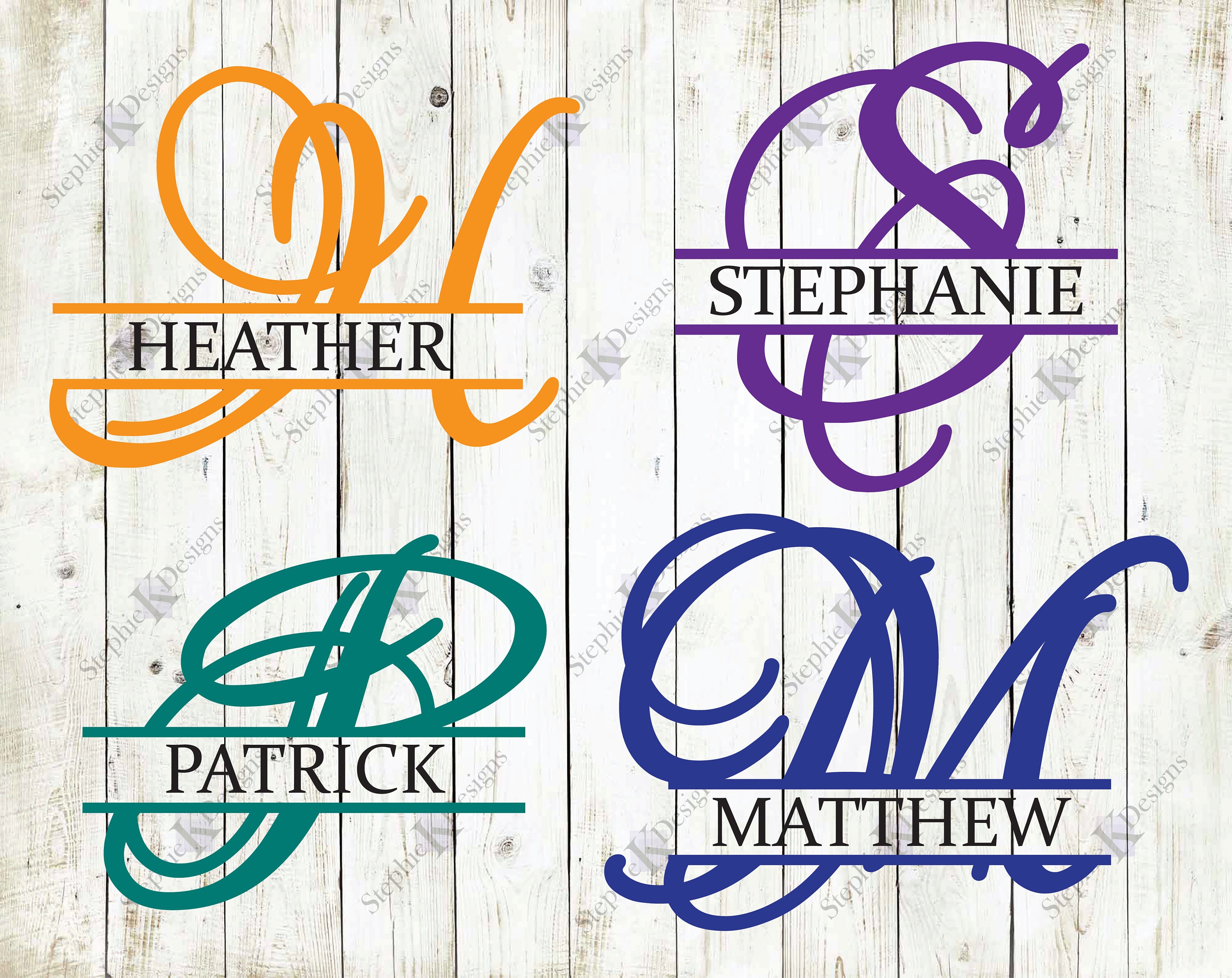 Split Monogram Alphabet Svg Split Name Monogram Svg Split | Etsy