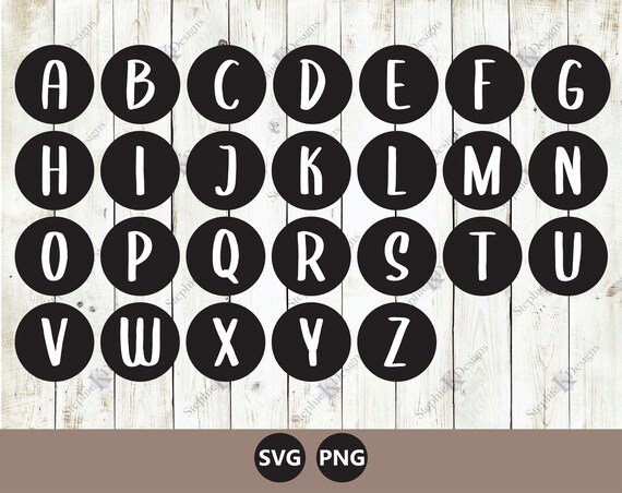 Alphabet Circle Monogram Svg Bold Letter Monogram Svg - Etsy