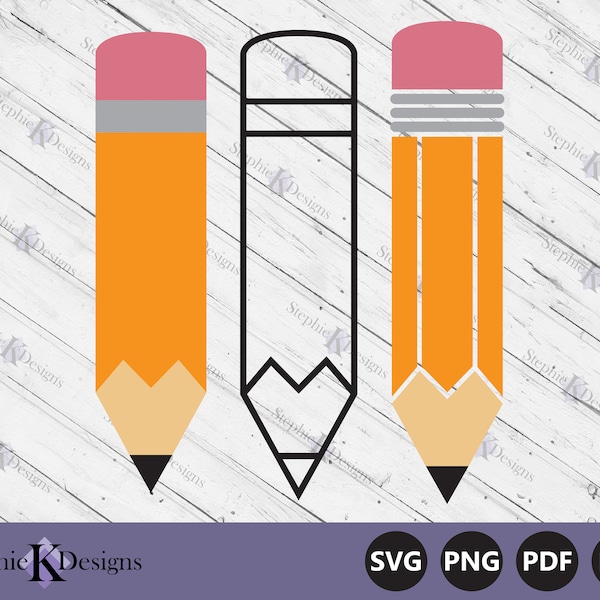 Pencil Outline Svg - Etsy