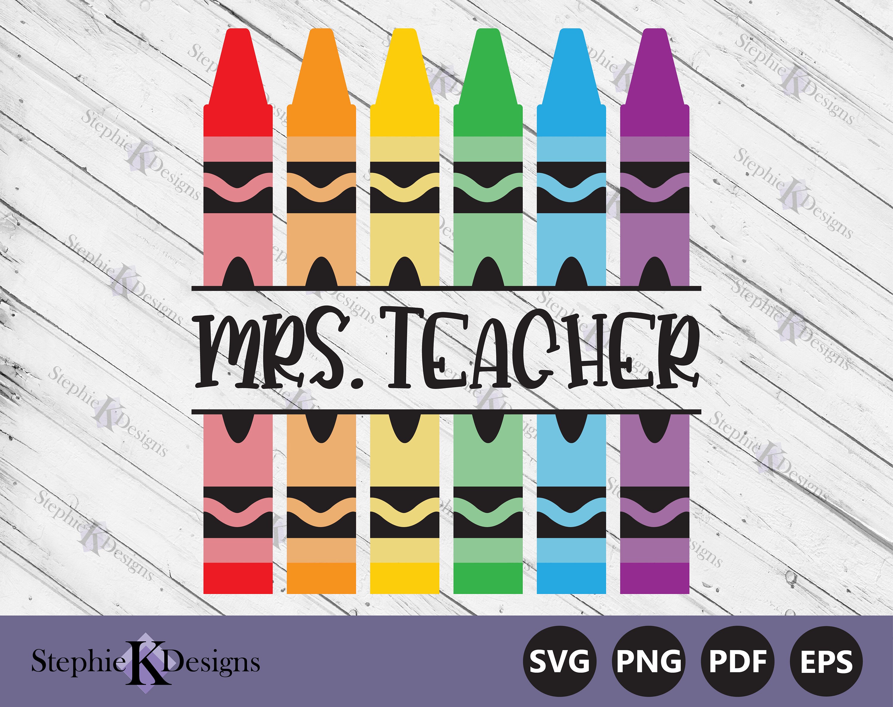 Crayon Split Monogram Svg Teacher Crayon Svg Crayon Shirt - Etsy