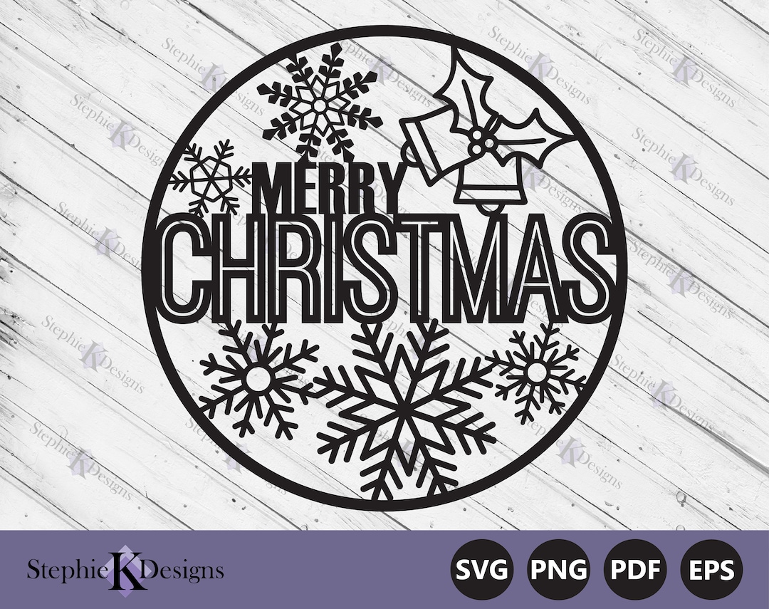 Merry Christmas Circle Ornament Svg - Christmas Decor Svg - Seasons ...