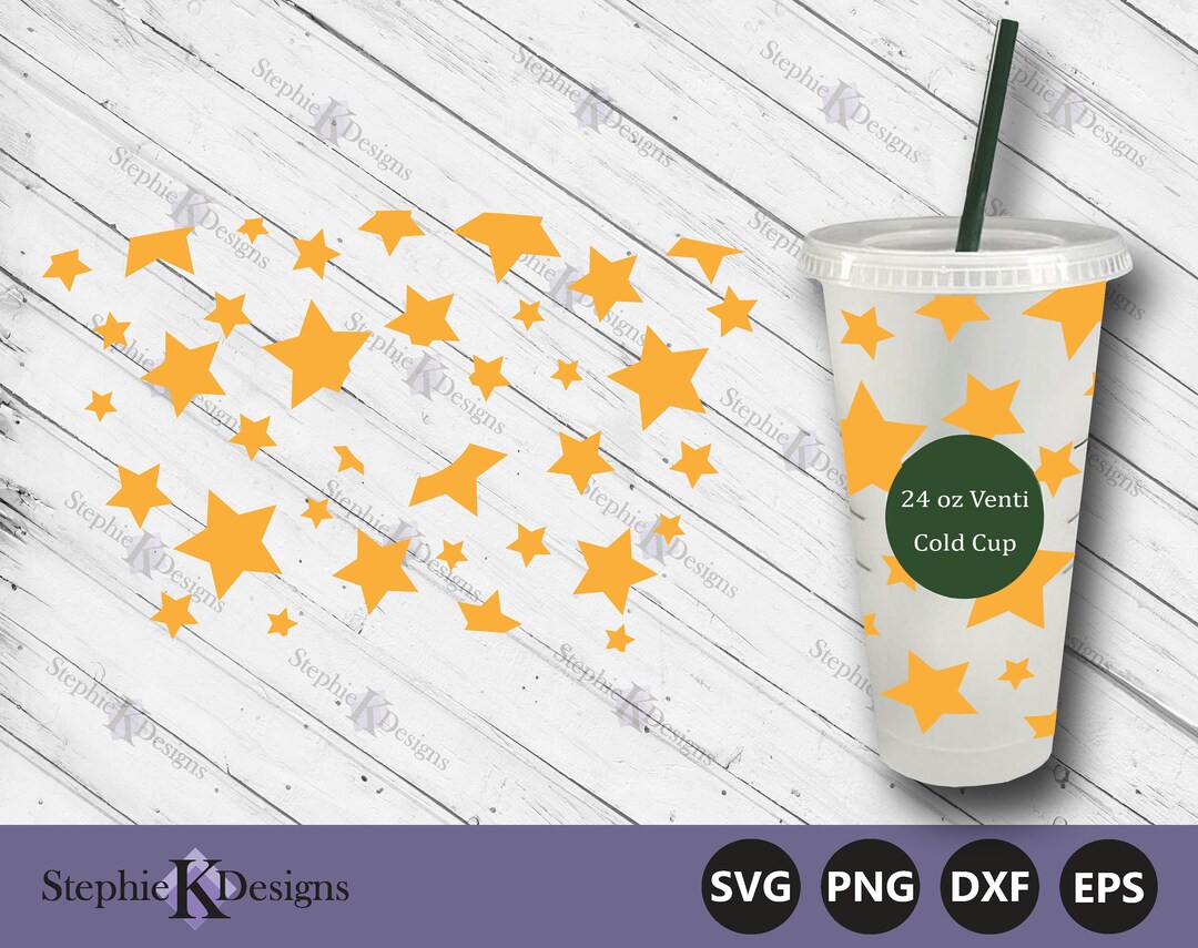 Stars 24 Oz Venti Cold Cup Full Wrap Svg Cold Cup Wrap Svg Full Vinyl ...