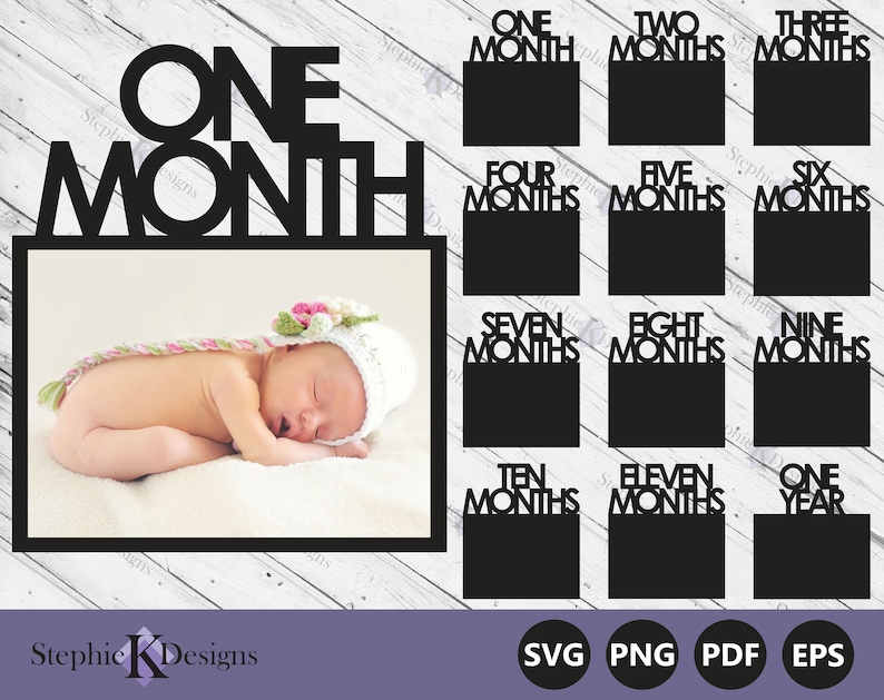 Monthly Baby Milestones Svg - Horizontal Photo Display Svg - Babys ...