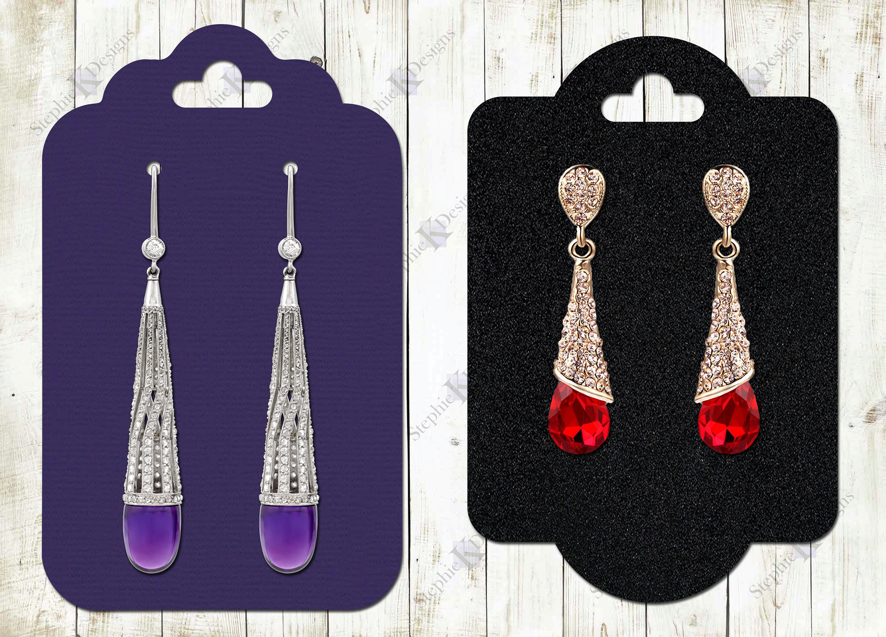 Earring Holder Templates - Earring Display Card Svg - Blank Earring ...