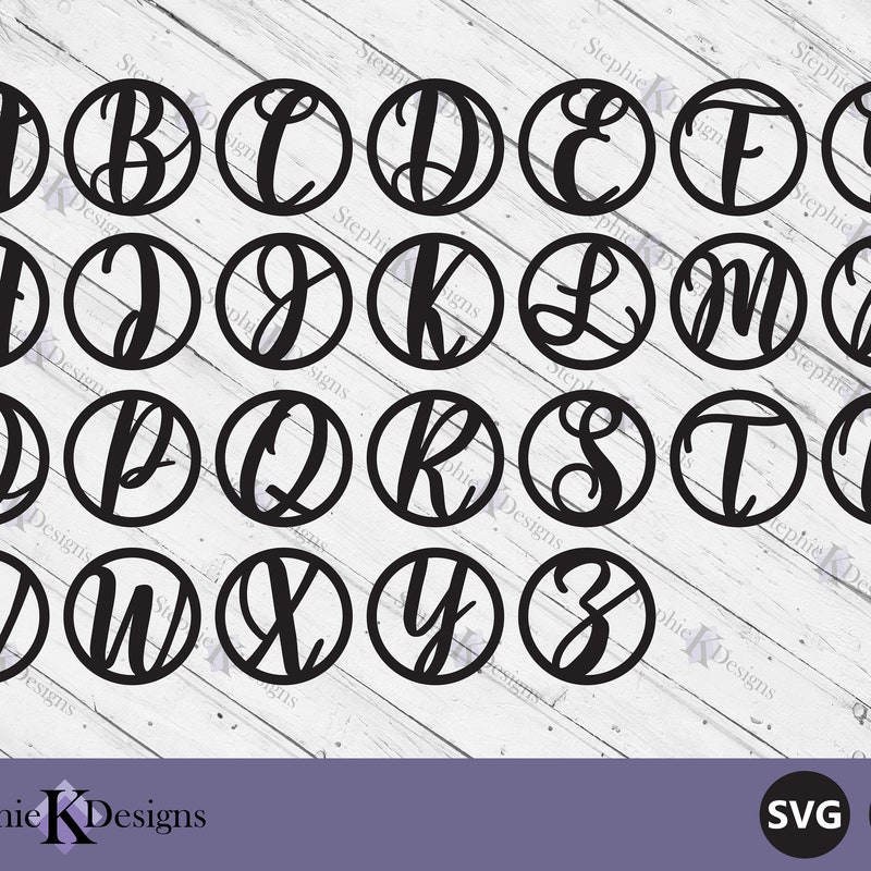 Circle Monogram Svg - Etsy