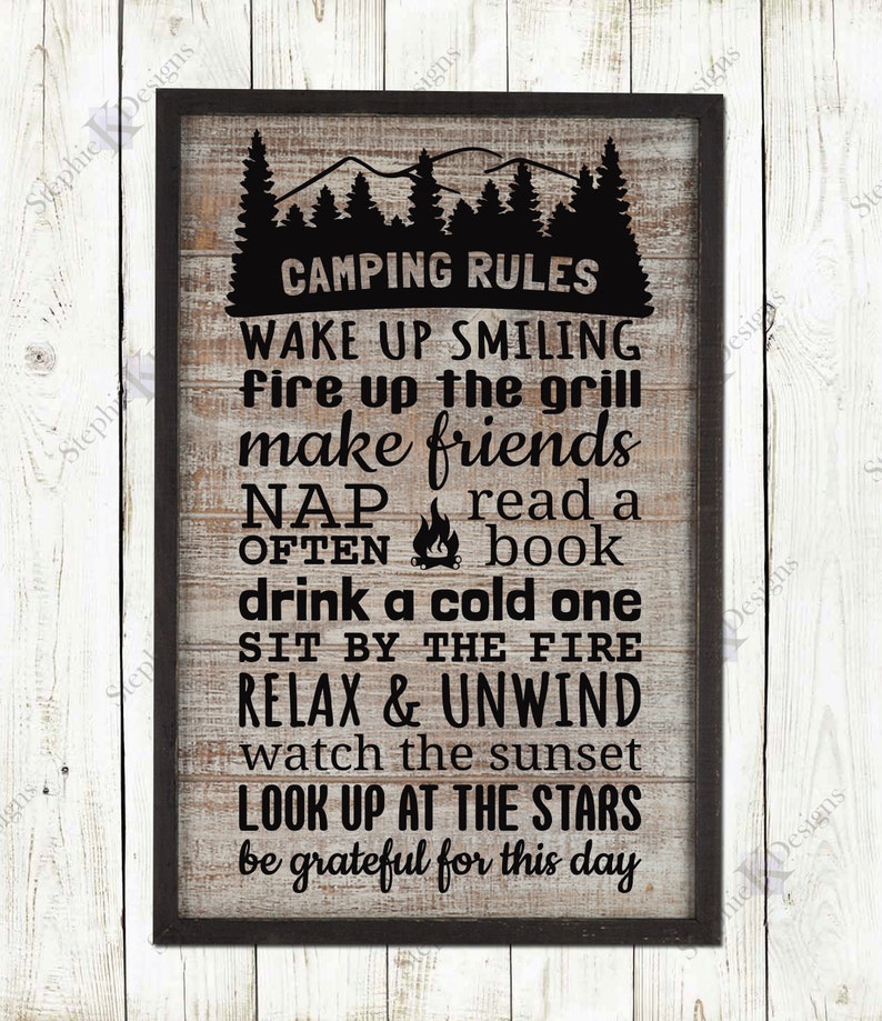 Camping Rules Svg Camp Trailer Rules Svg Camper Sign Svg - Etsy