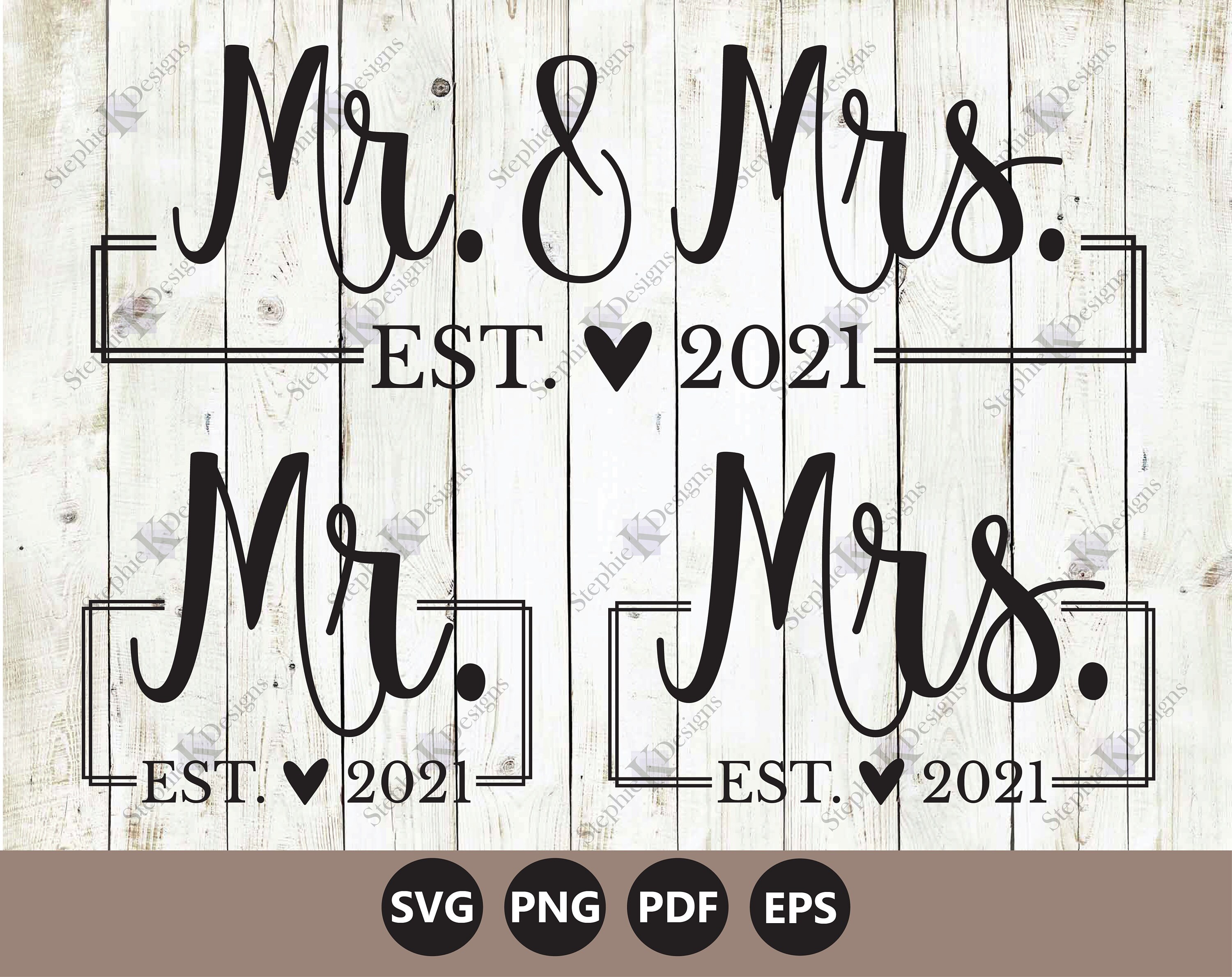 Mr and Mrs Est Svg Wedding Svg Bridal Shower Svg Wedding | Etsy