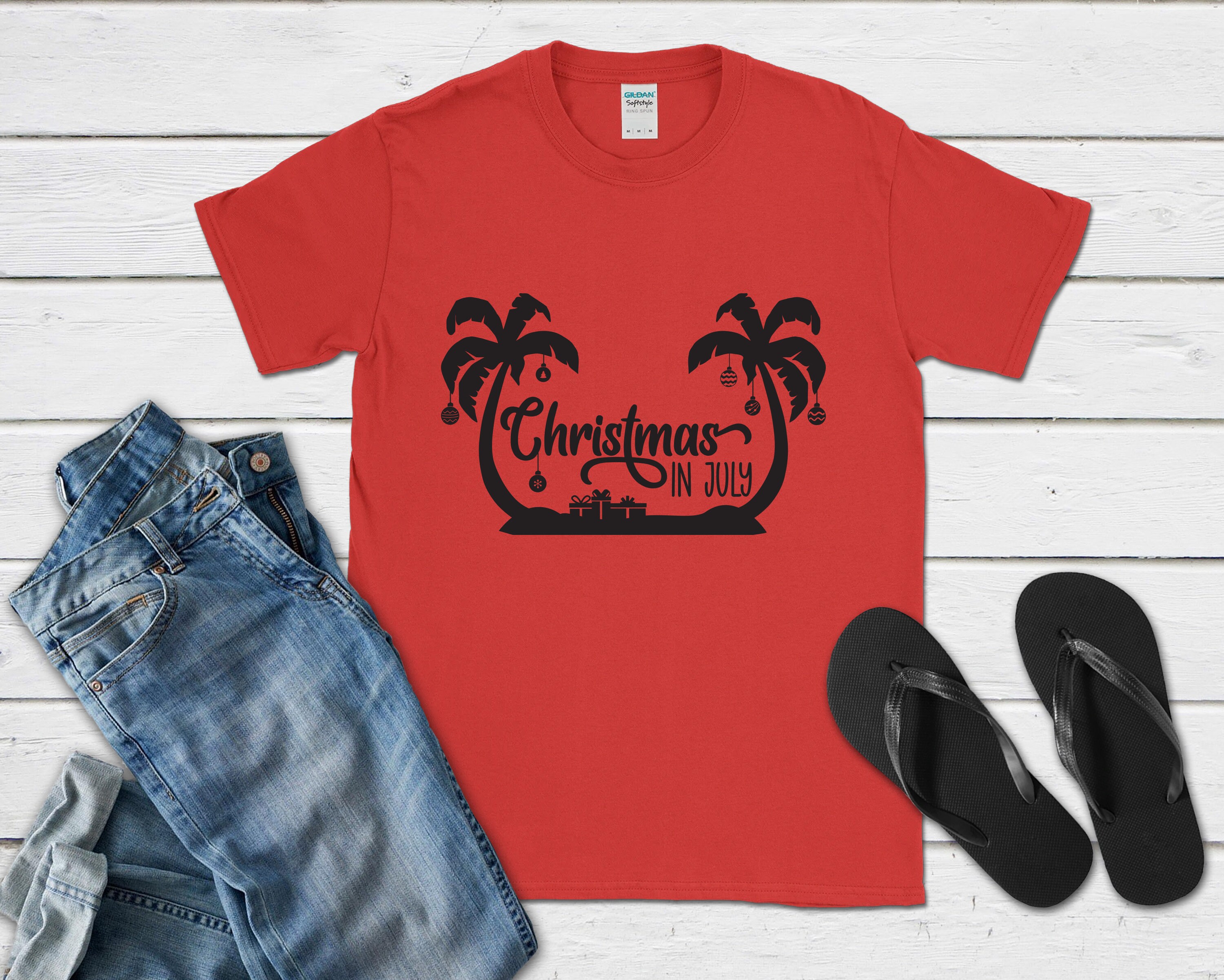 Christmas in July Palm Trees Svg Summer Christmas Svg - Etsy