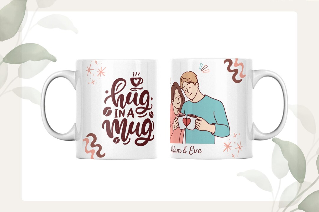 Personalised Hug in a Mug Gift, Lovers Mug, Gift for Friend, Hugging ...