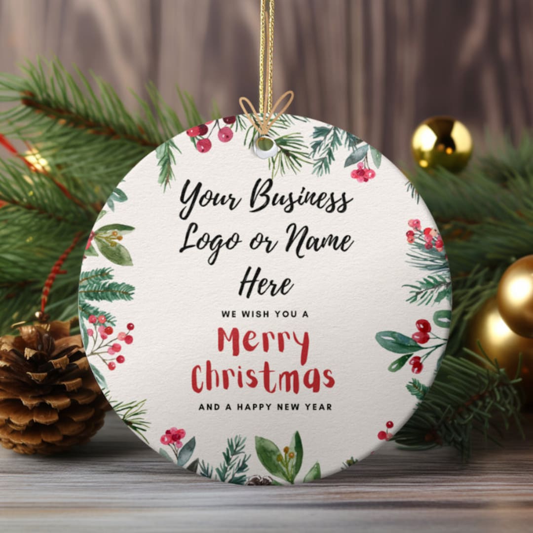 Custom Logo or Name Christmas Ornament, Business Logo Christmas Decor ...