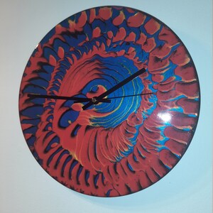 Red, Blue, Gold, Black Wall Clock Red and Blue Clock Gold Clock Ring ...
