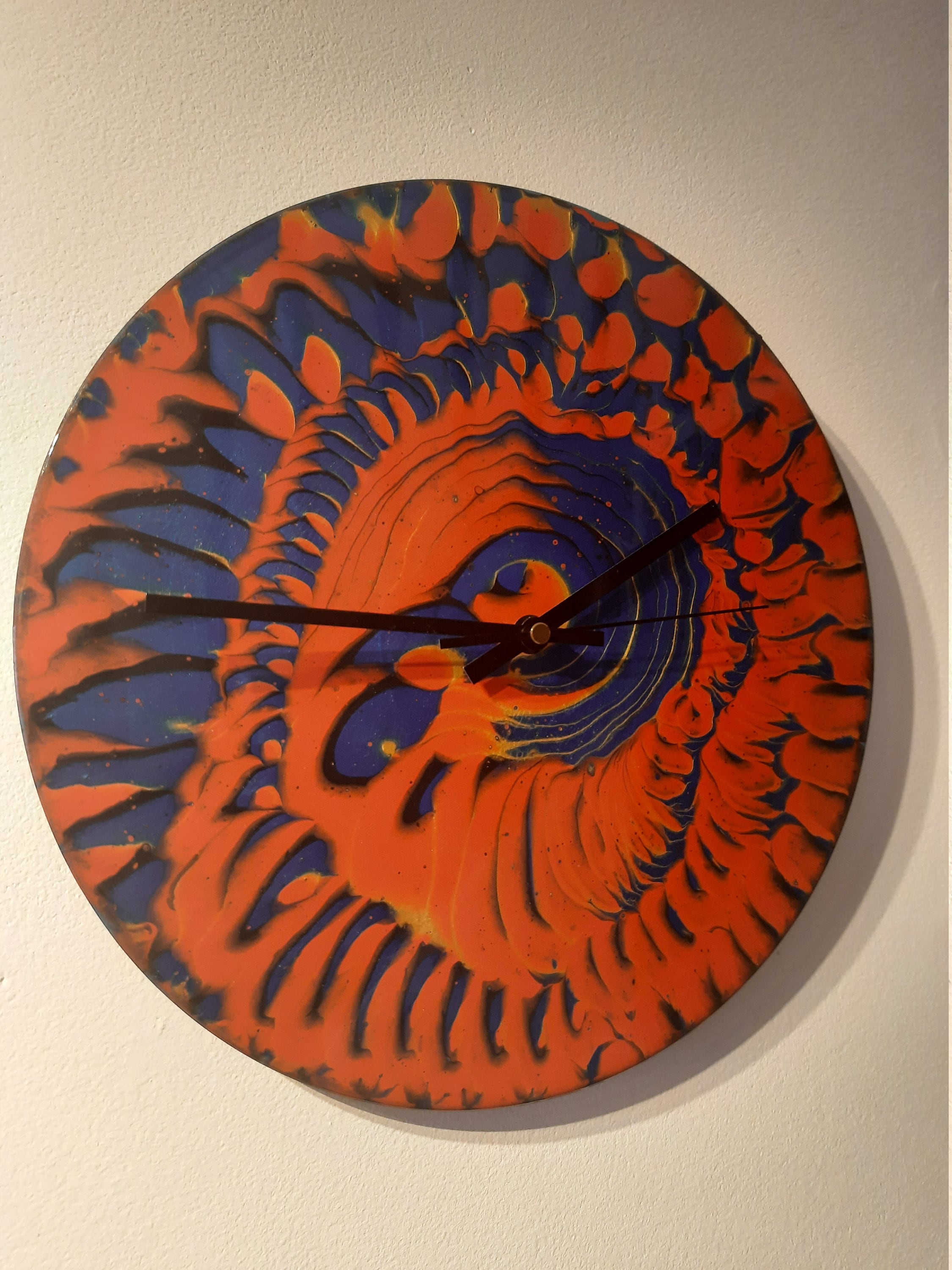 Red, Blue, Gold, Black Wall Clock Red and Blue Clock Gold Clock Ring ...