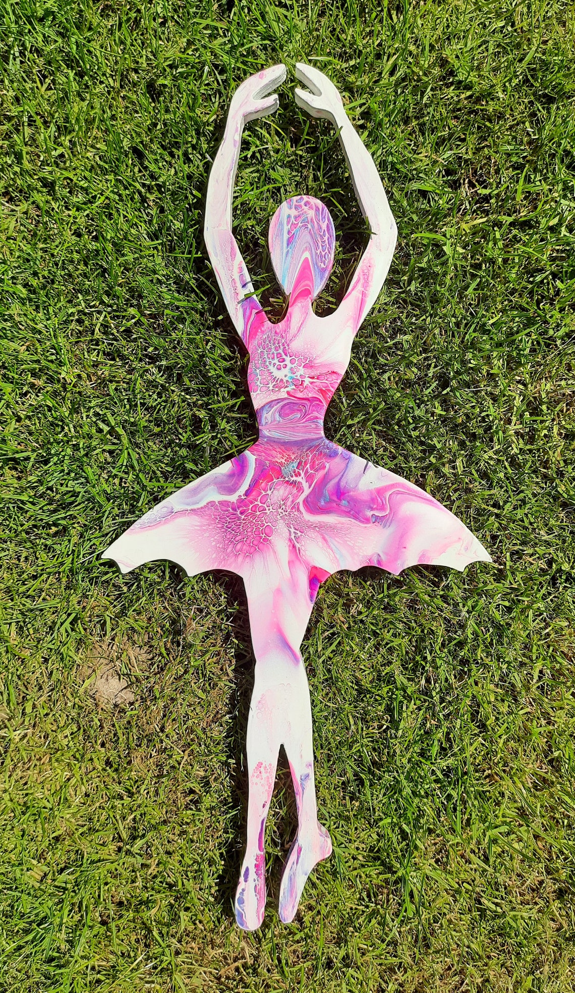 Dancing ballerina decor Ballet dancer On wood Pink and | Etsy