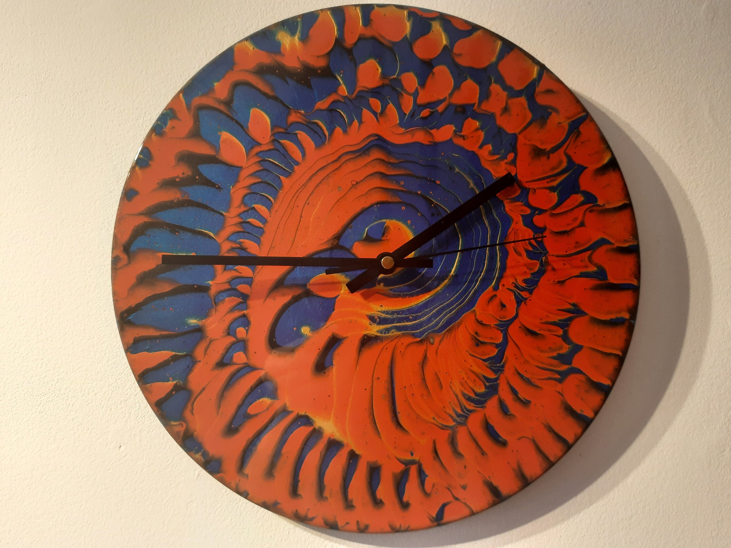 Red, Blue, Gold, Black Wall Clock Red and Blue Clock Gold Clock Ring ...