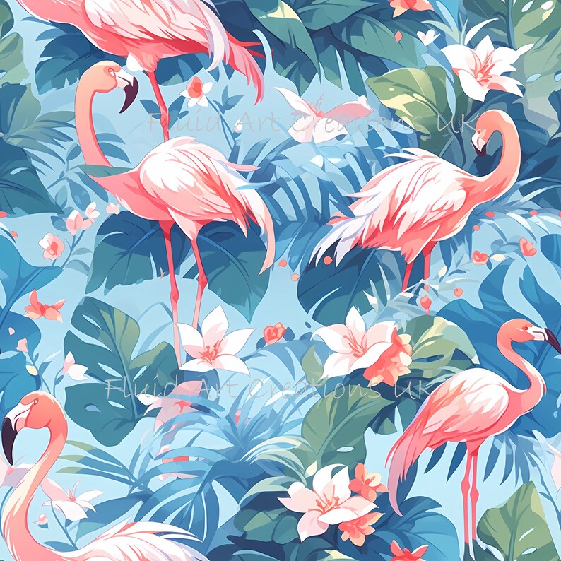 6 X Flamingo Digital Paper, Flamingo Seamless Pattern, Flamingo Prints ...
