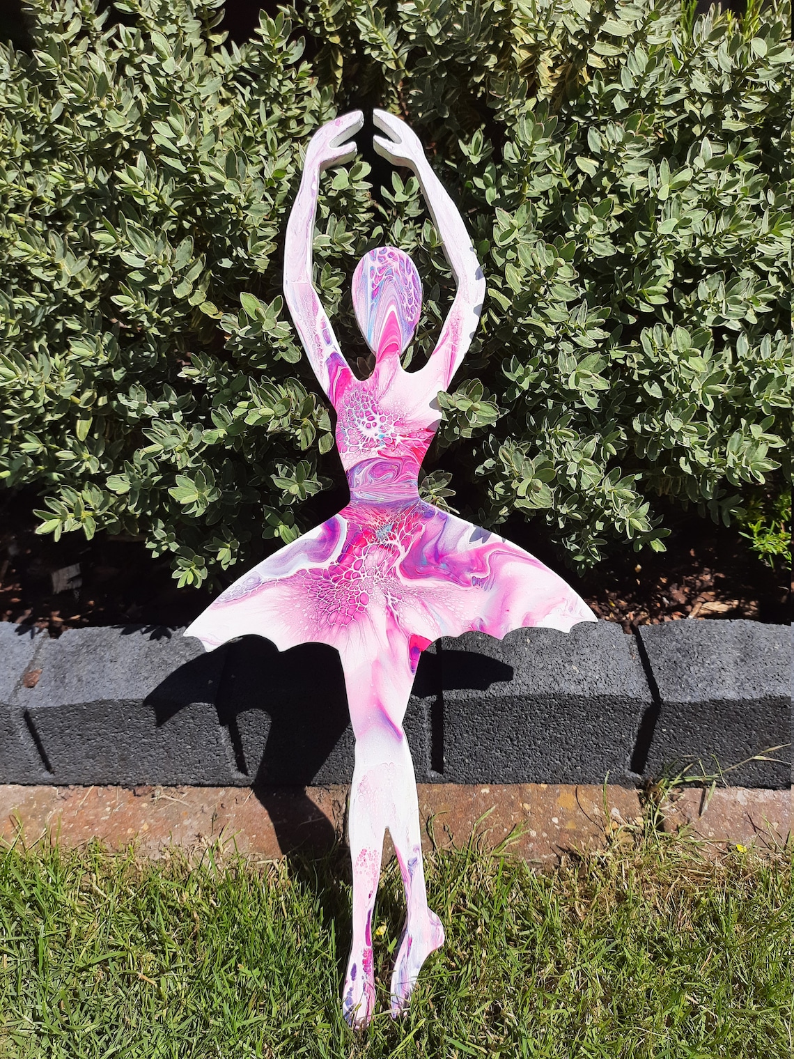 Dancing ballerina decor Ballet dancer On wood Pink and | Etsy