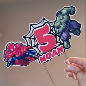 Spiderman and Hulk Cake Topper, Spiderman and Ironman, Superhero ...