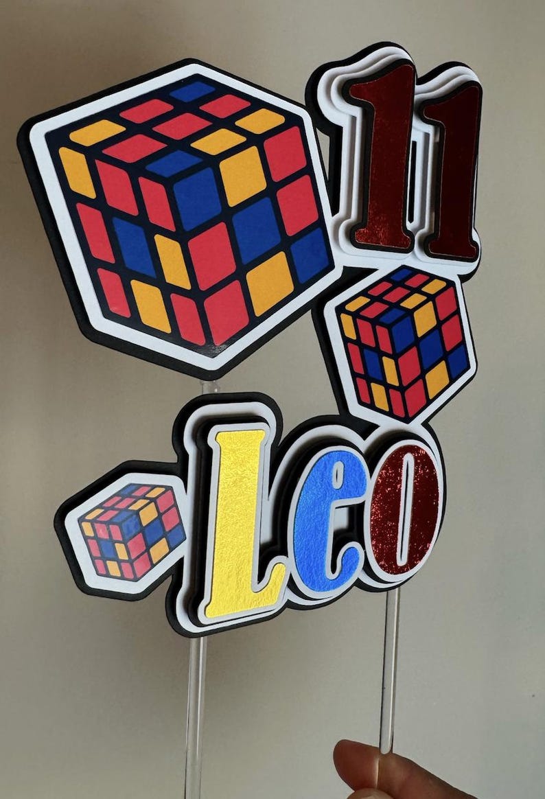 Rubik's Cube Cake Topper - Etsy