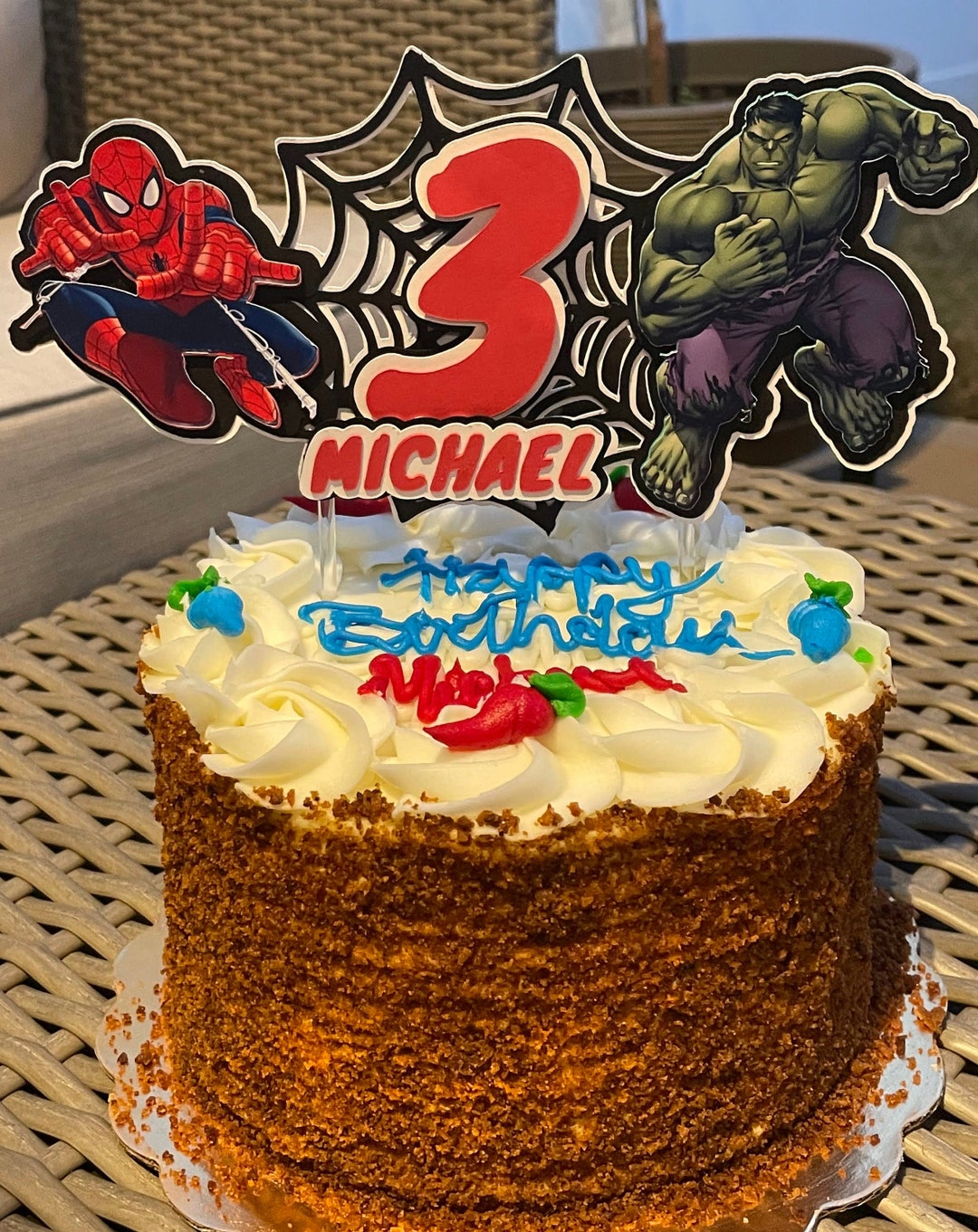 Spiderman and Hulk Cake Topper, Spiderman and Ironman, Superhero ...