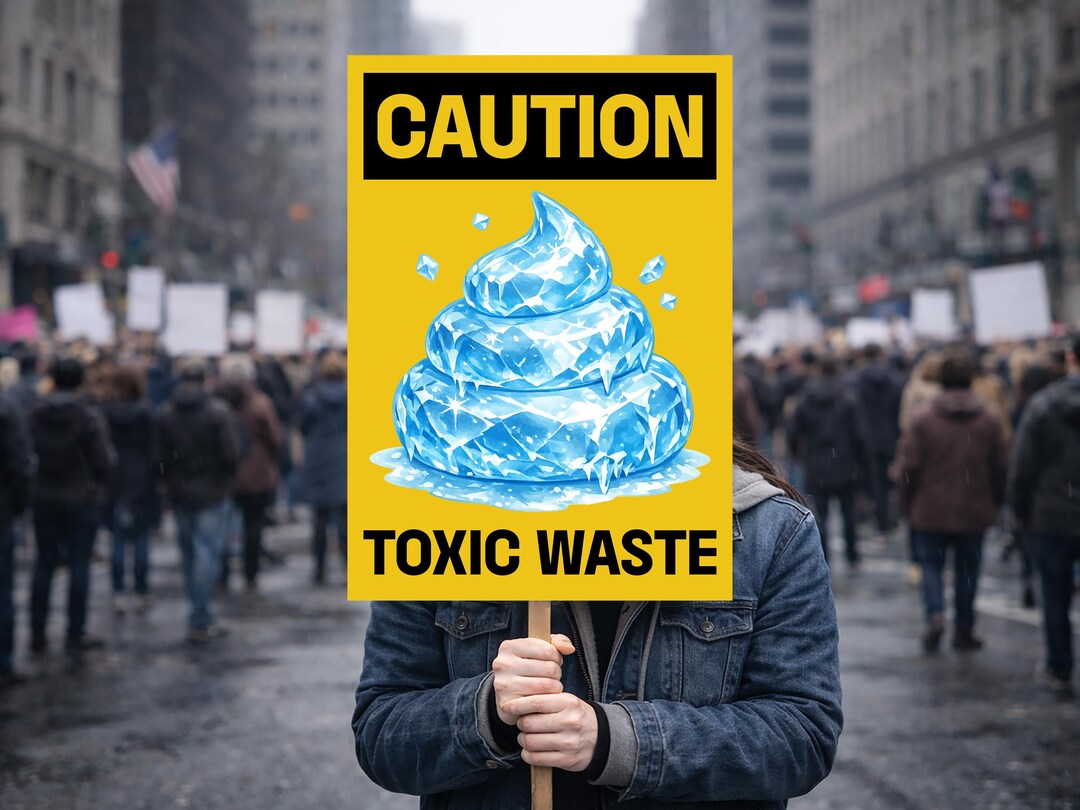 Caution Toxic Waste Protest Sign Idea, Anti Ice Yard Sign, Political ...